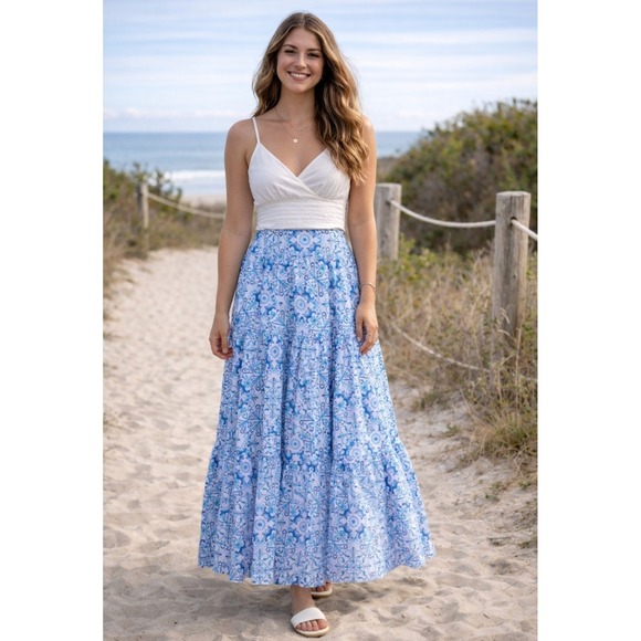 Hill House | Skirts | Hill House Home Camilla Maxi Tiered Tiled Skirt 0 ...